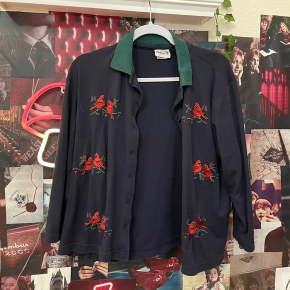 BonWorth | Sweaters | Red Cardinal Cardigan | Poshmark